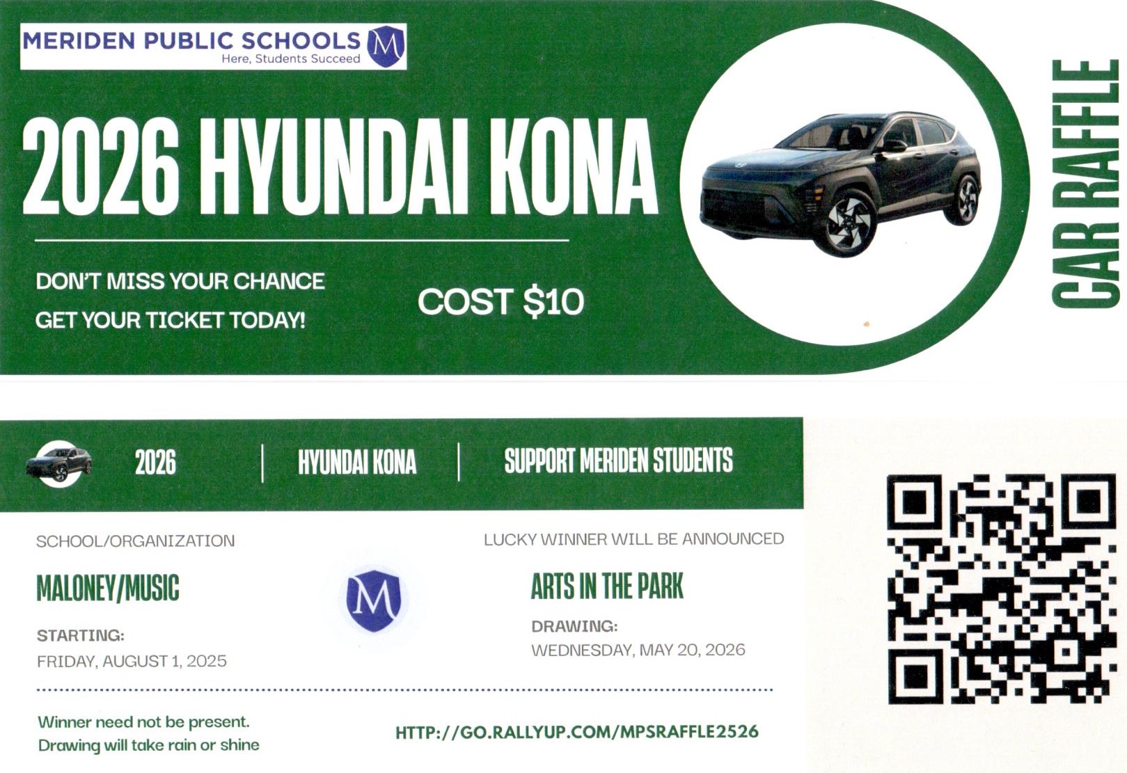 Car Raffle 2026 | Maloney Music & Theatre